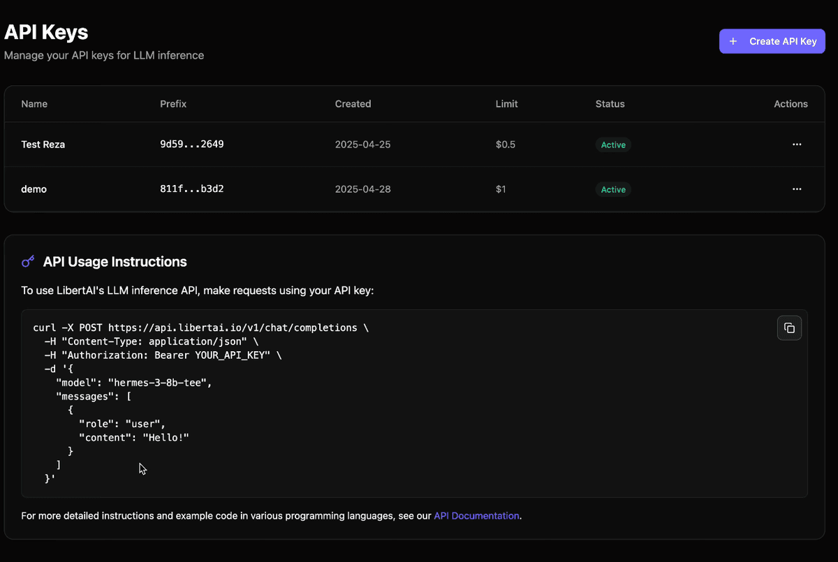 LibertAI confidential AI